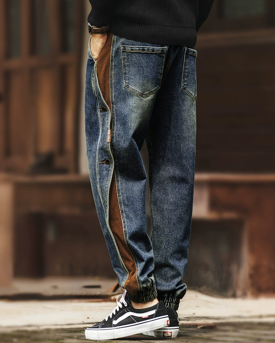 Side Line Denim Jogger Pants P1330 – PEAK BLUE (ピークブルー)