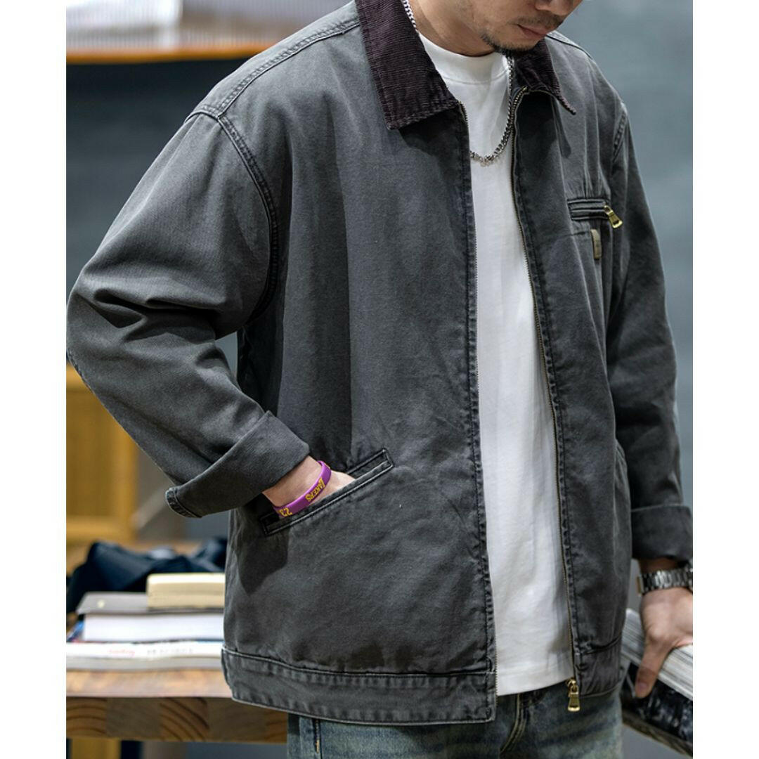 Spring New Retro Jacket Men's P0791 – PEAK BLUE (ピークブルー)